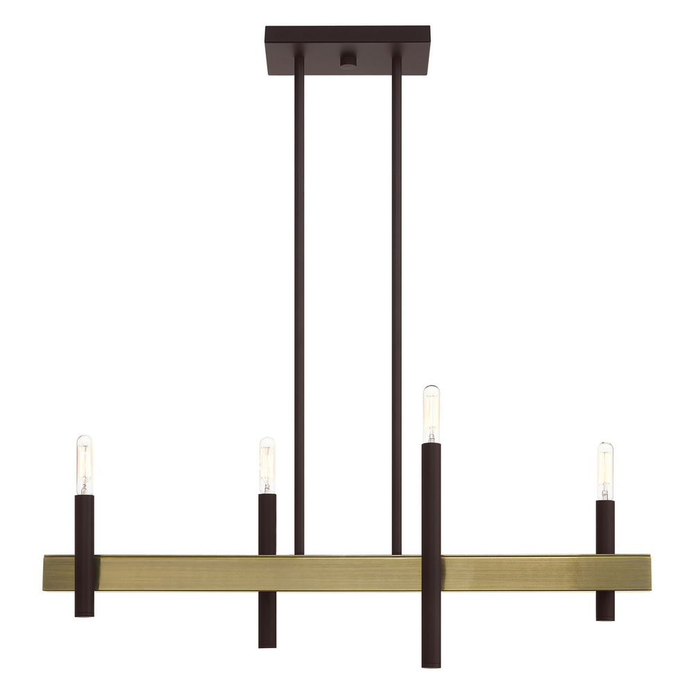 4 Lt Bronze Linear Chandelier : 1U76Z | Legend Lighting Inc.