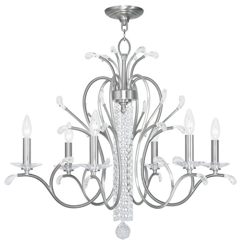 6 Light Brushed Nickel Chandelier : 1LZZG | Legend Lighting Inc.