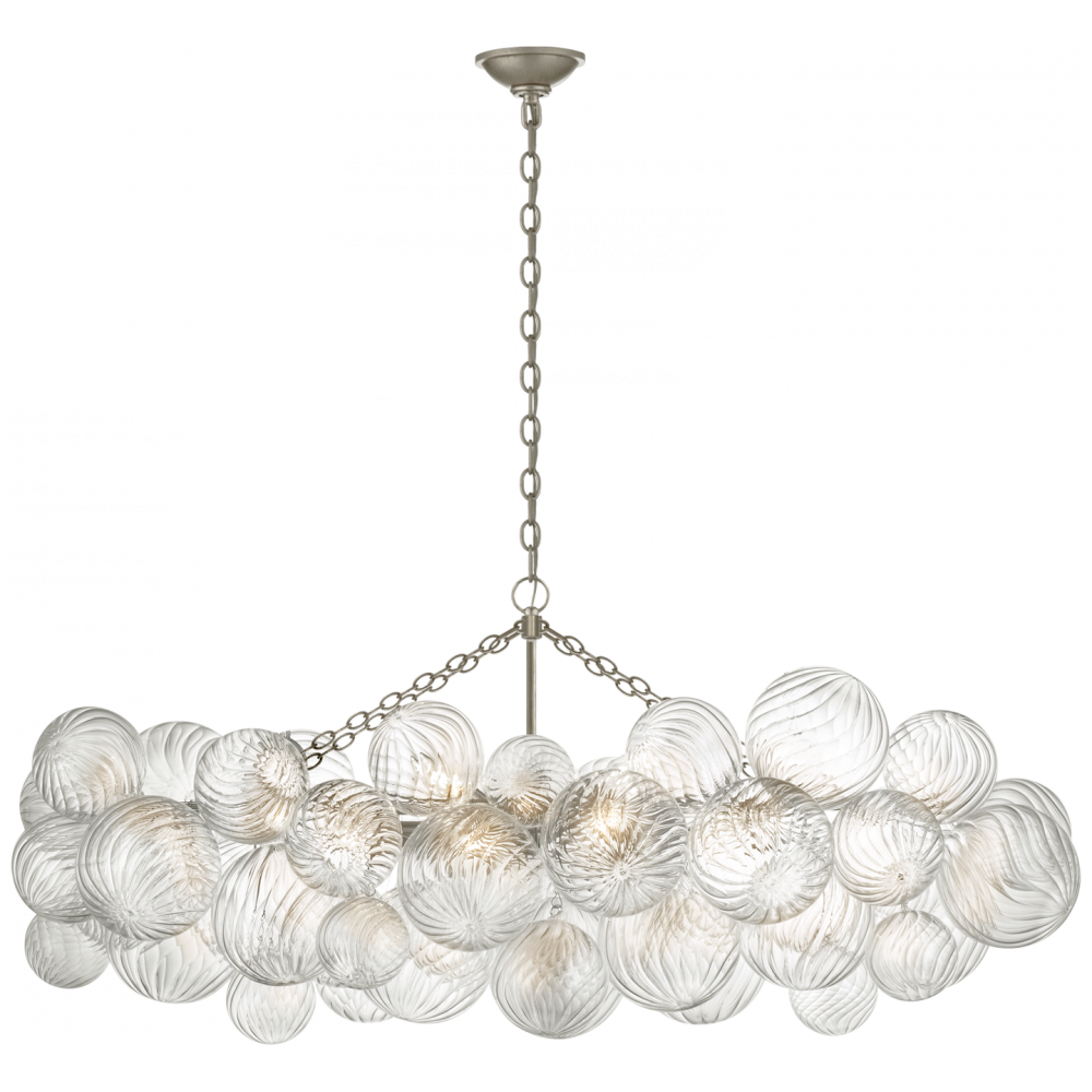 Talia Medium Linear Chandelier : CWMR9 : Burnished Silver Leaf : Clear ...