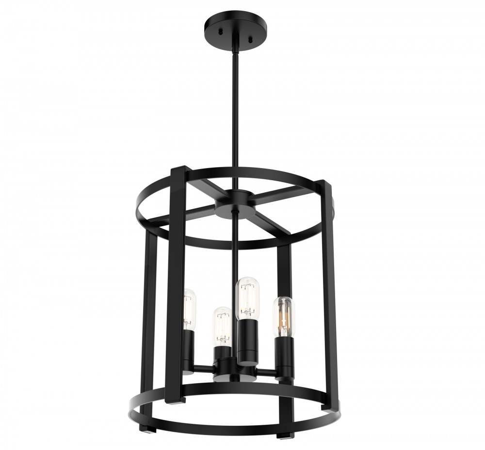 Hunter Astwood Matte Black 4 Light Chandelier Ceiling Light Fixture ...